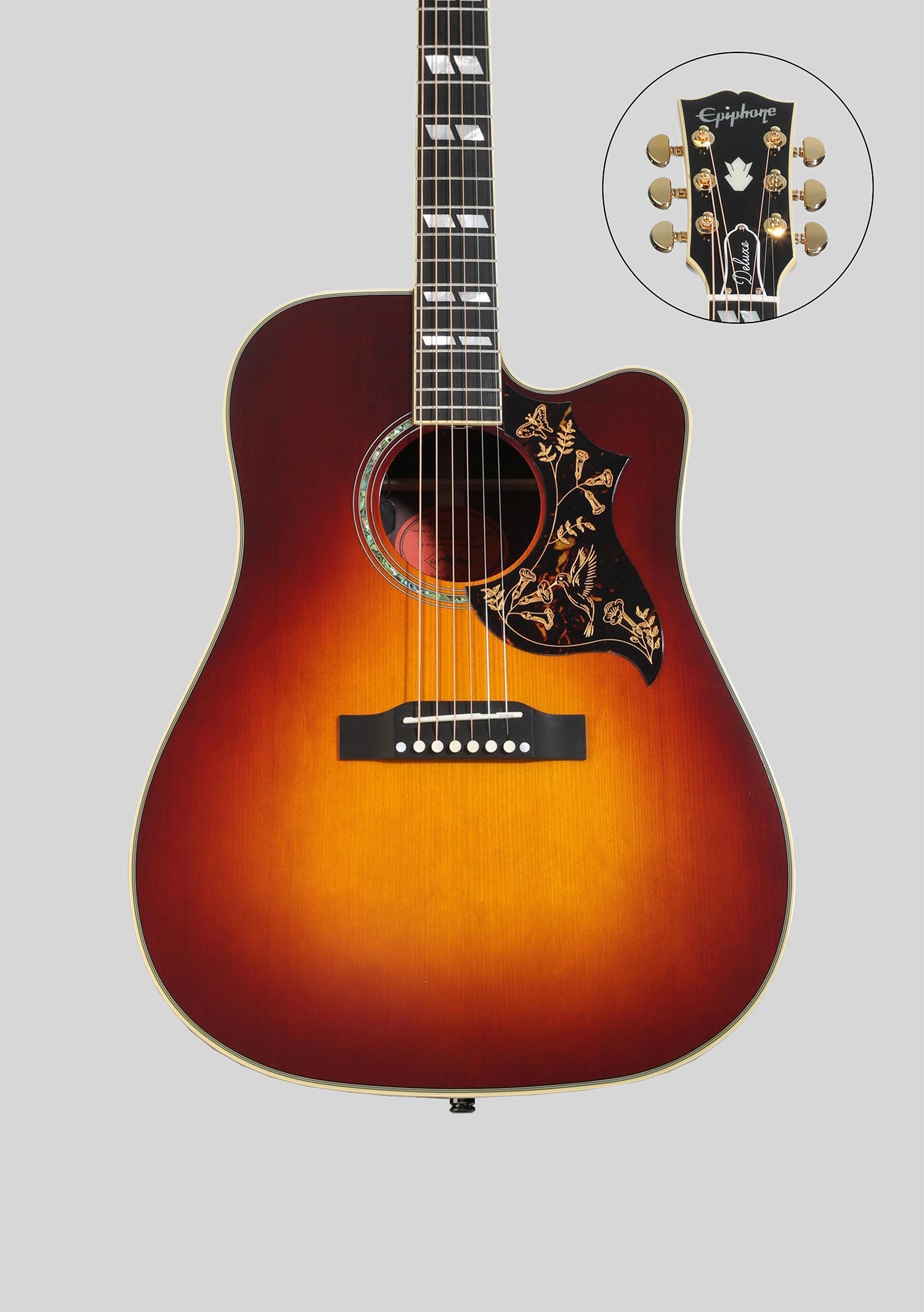 Epiphone Hummingbird Deluxe EC Autumn Burst inspired by Gibson - Guita ...