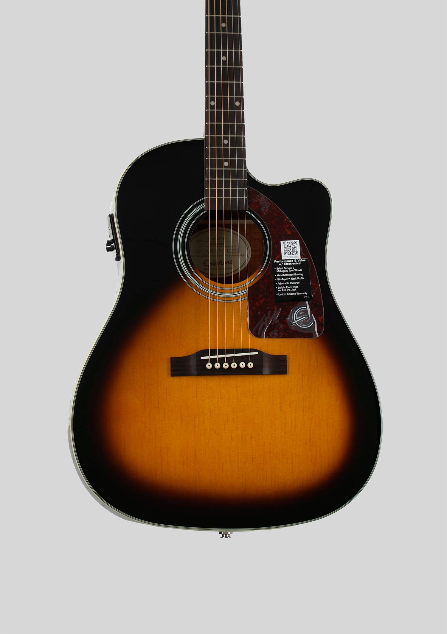 Guitarra electroacústica Epiphone J-15 EC Deluxe (incluye estuche rígido SKB) color vintage ...